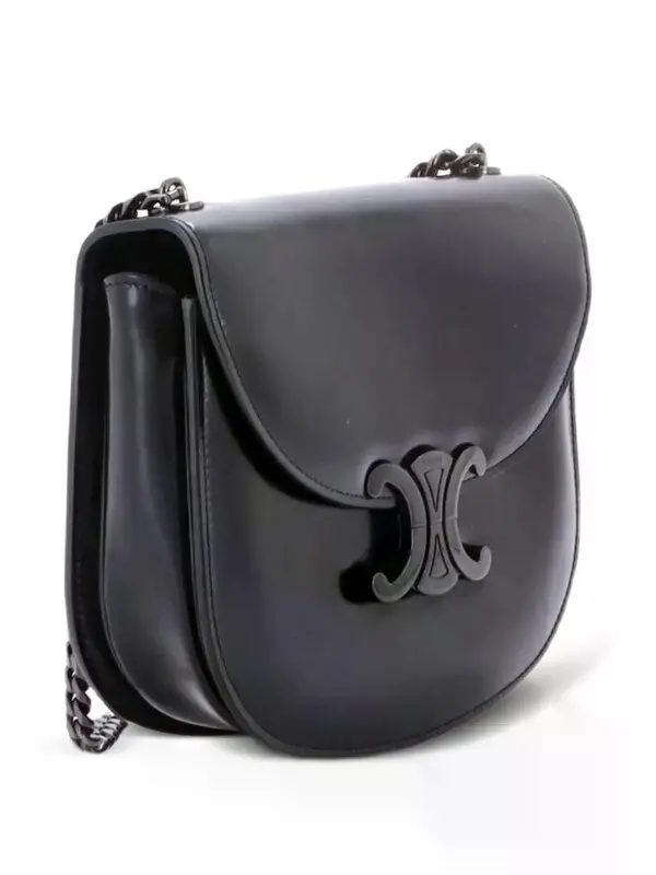 Celine Triomphe Besace Clea Chain Flap Leather Shoulder Bag