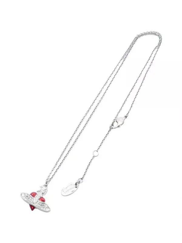 VIVIENNE WESTWOOD Diamante Heart Orb Necklace - Silver