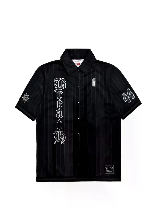BREATH X Mitchell & Ness Pinstriped Logo-print Shirt