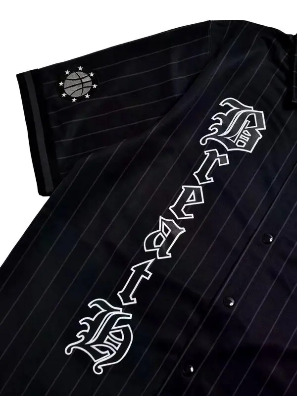 BREATH X Mitchell & Ness Pinstriped Logo-print Shirt