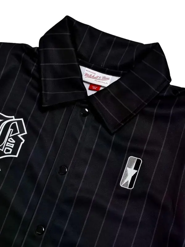 BREATH X Mitchell & Ness Pinstriped Logo-print Shirt