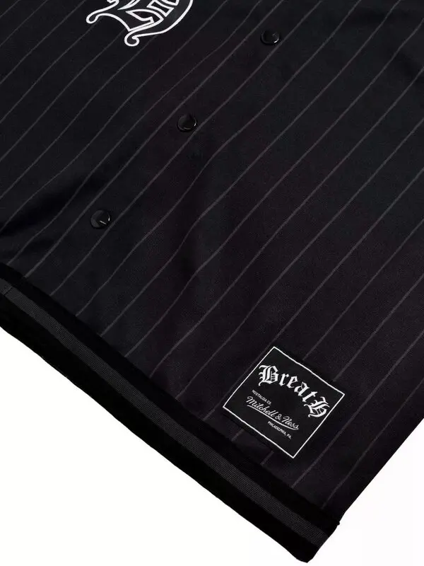 BREATH X Mitchell & Ness Pinstriped Logo-print Shirt