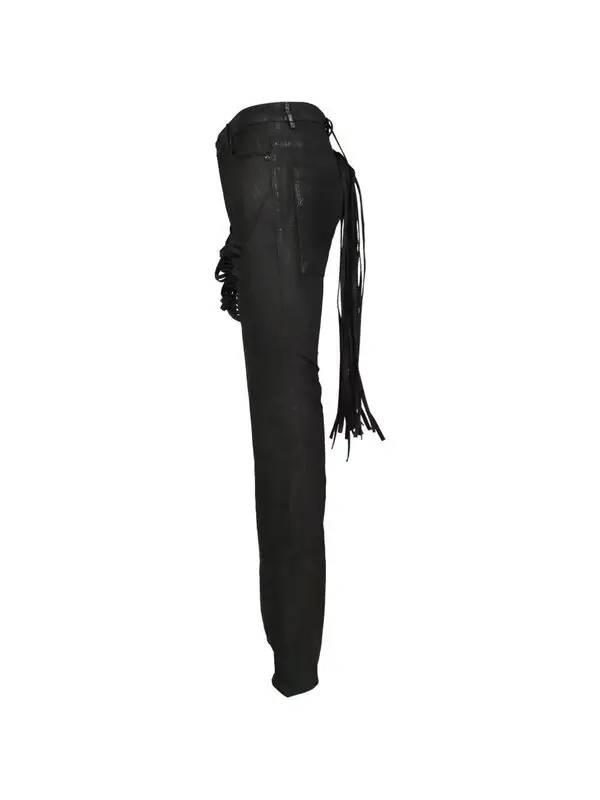 ONRUSH Waxed Jeans With Fringe Detail