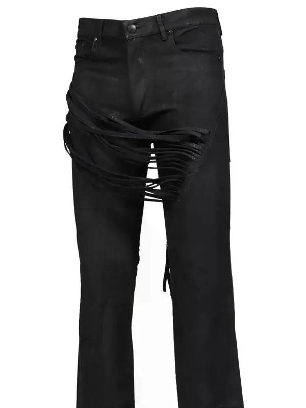 ONRUSH Waxed Jeans With Fringe Detail