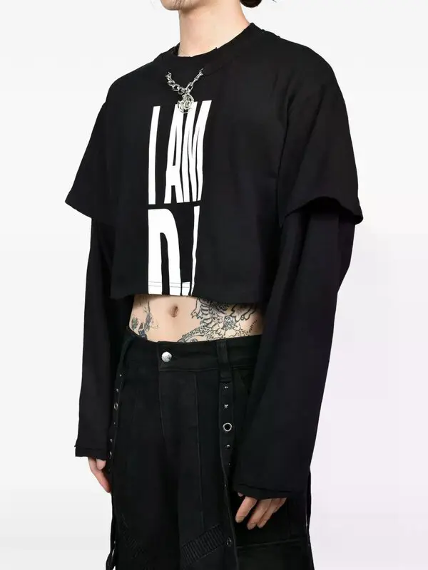 FINE CHAOS Layered-design Cropped T-shirt