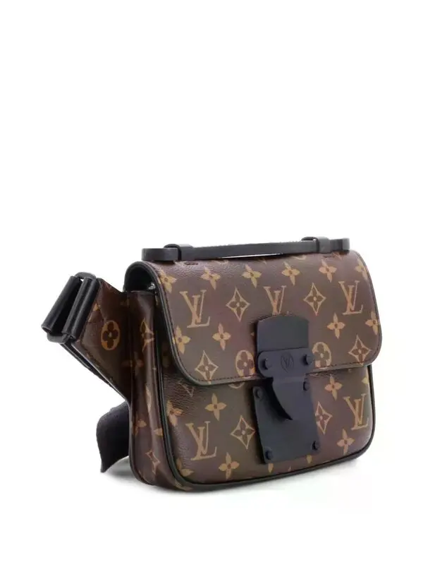 LOUIS VUITTON S Lock Sling Bag Macassar Monogram Canvas Belt Bag - Brown