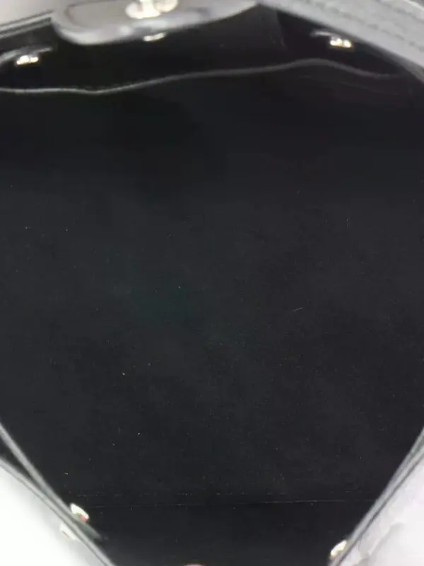 LOUIS VUITTON Lockme Leather Nano Bucket Bag - Black