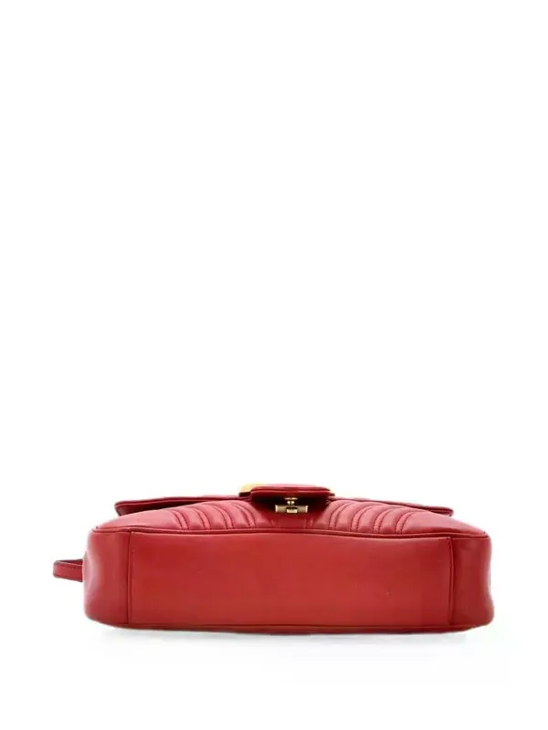 Gucci Gg Marmont Flap Bag Matelasse Leather Medium Shoulder Bag
