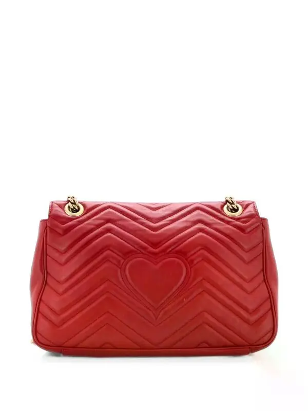 Gucci Gg Marmont Flap Bag Matelasse Leather Medium Shoulder Bag