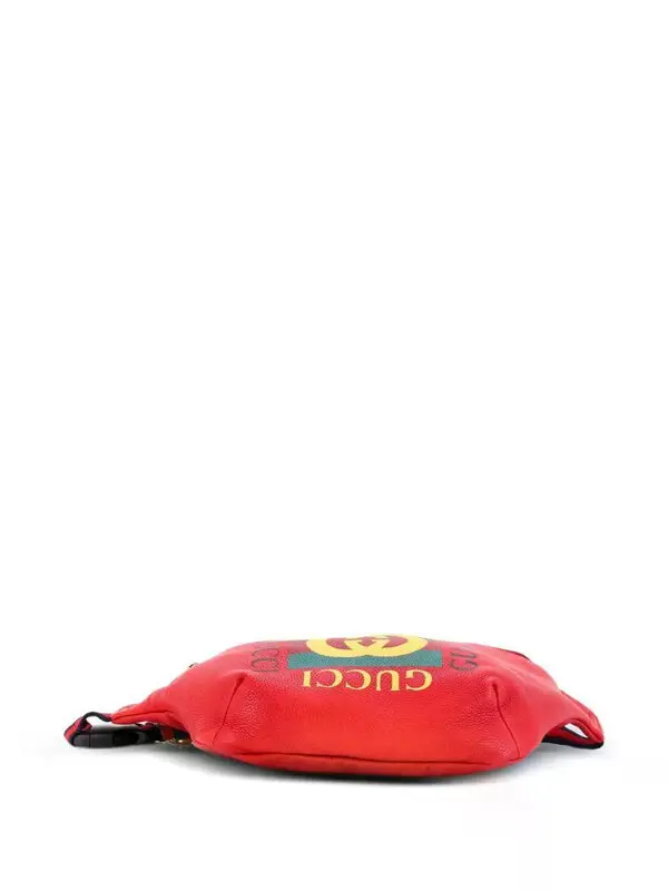 Gucci Logo Printed Leather Medium Belt Bag - Red