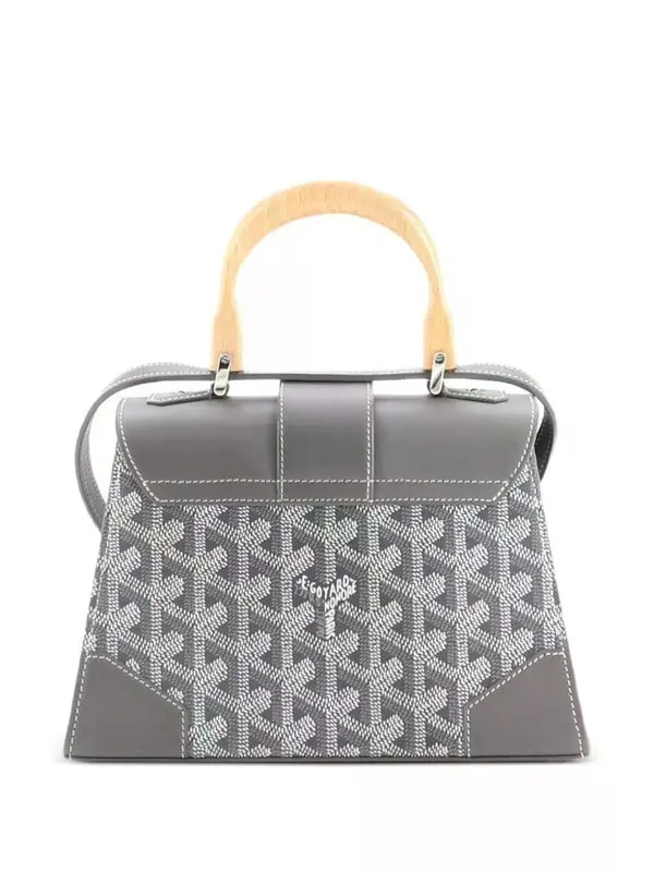 Goyard Structured Saigon Top Handle Bag Coated Canvas With Leather Mini Satchel