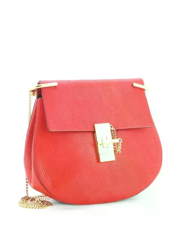 Chloé Drew Leather Cross Body Bag - Red