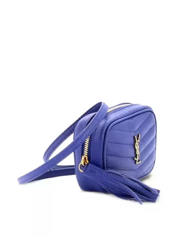 Saint Laurent Lou Camera Bag Matelasse Chevron Leather Baby Crossbody Bag - Blue