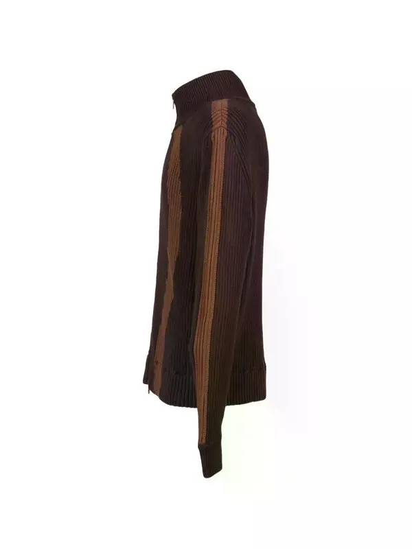VIVAMUS Ribbed-knit Double-zip Cardigan