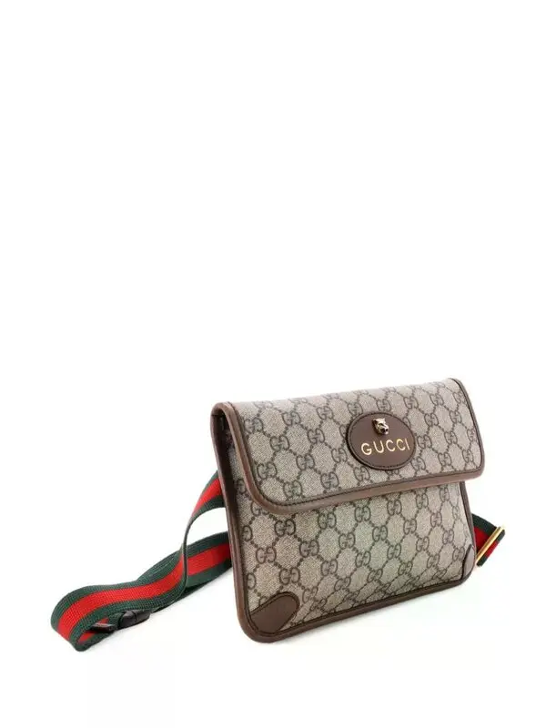 Gucci Neo Vintage Flap Gg Coated Canvas Belt Bag - Brown