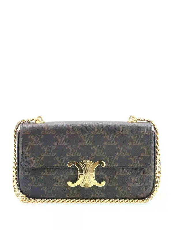 Celine Triomphe Chain Triomphe Coated Canvas Small Shoulder Bag