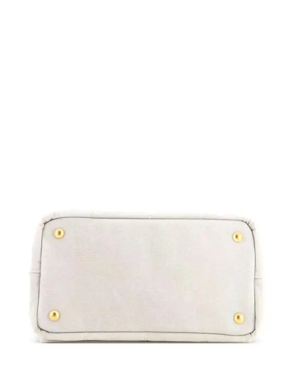 Prada Canapa Convertible Canvas Mini Tote Bag - Neutrals