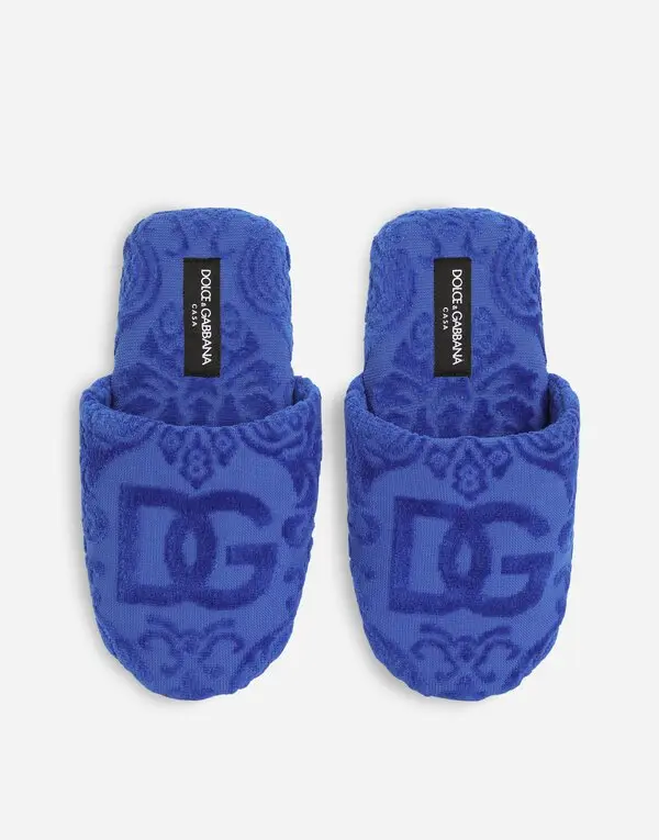 Dolce & Gabbana Jacquard Cotton Terry Slippers Cotton Slippers