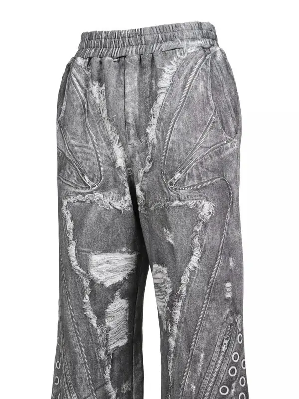 VIVAMUS Denim-print Track Pants