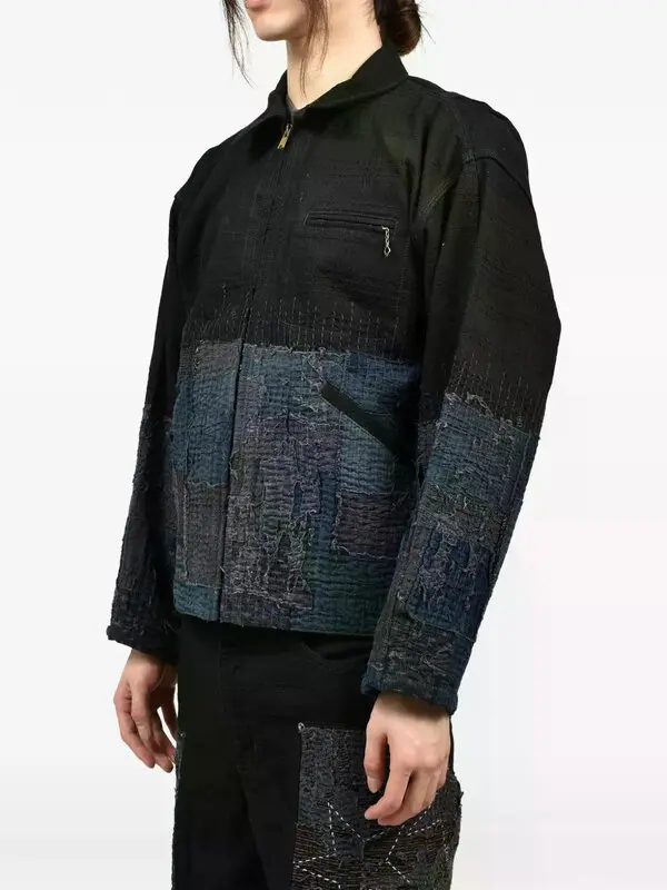 DEAR BORO Zip-fastening Patchwork Jacket