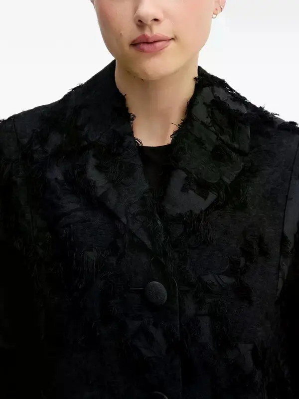 Sisley Fringed Jacquard Coat