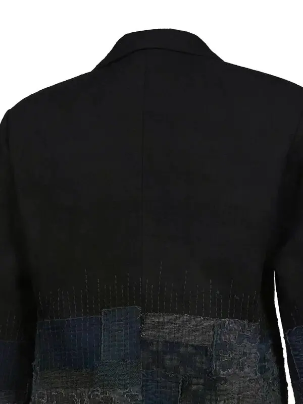 DEAR BORO Double-breasted Patchwork Blazer