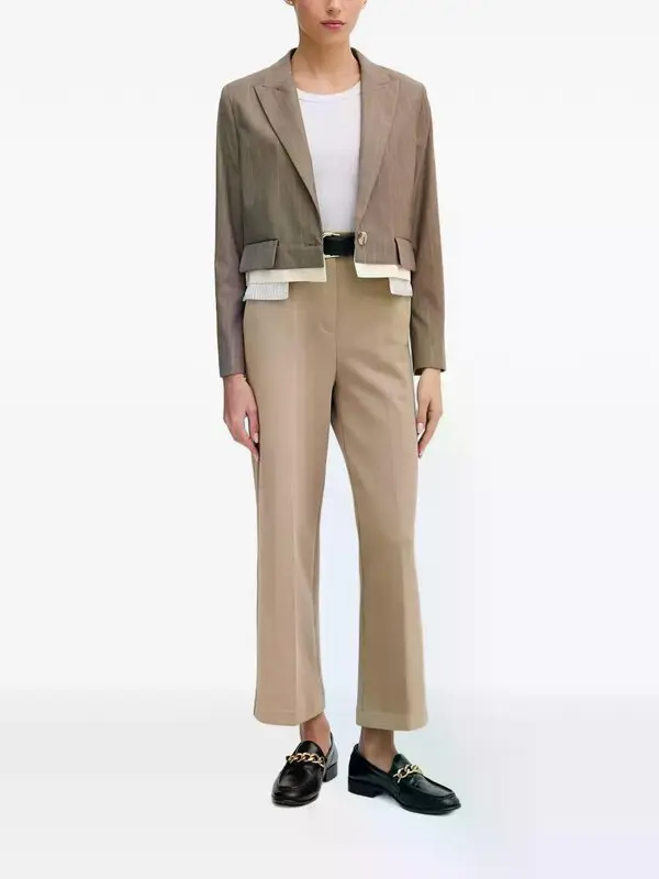 Sisley Pinstripe Pattern Cropped Blazer