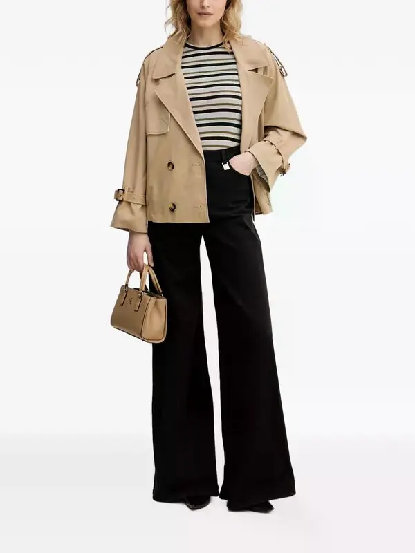 Sisley Double-breasted Belted-cuffs Coat