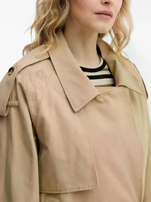Sisley Double-breasted Belted-cuffs Coat