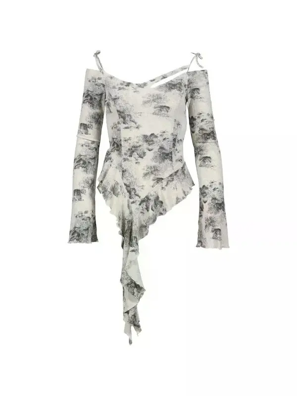 VIVAMUS Ruffled Long-sleeve Top