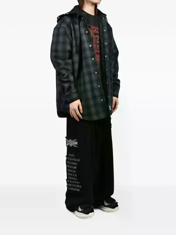 ALICE HOLLYWOOD Oversize Hooded Flannel Shirt Jacket