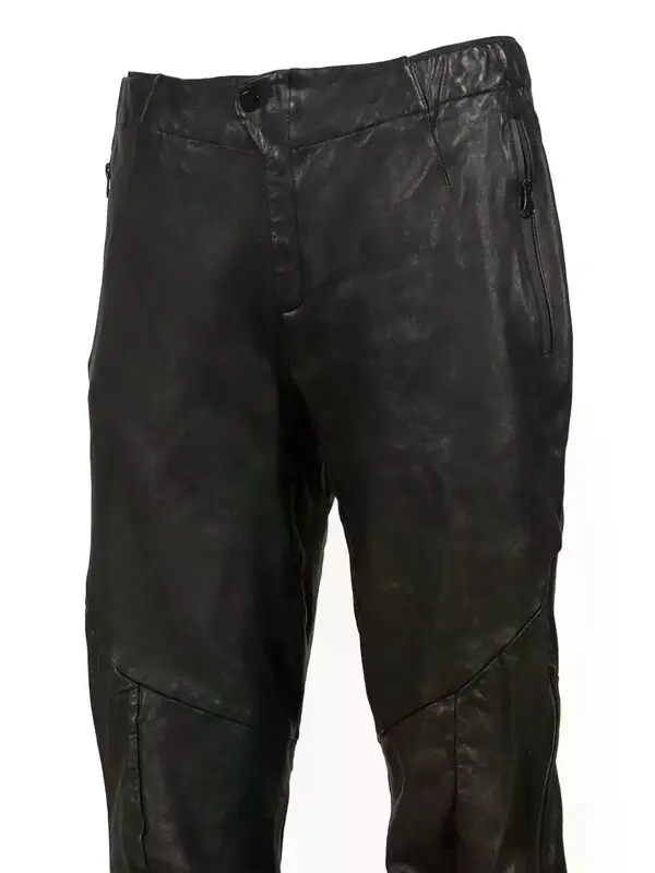 NO BISHOP NO KING Arc Leather Trousers