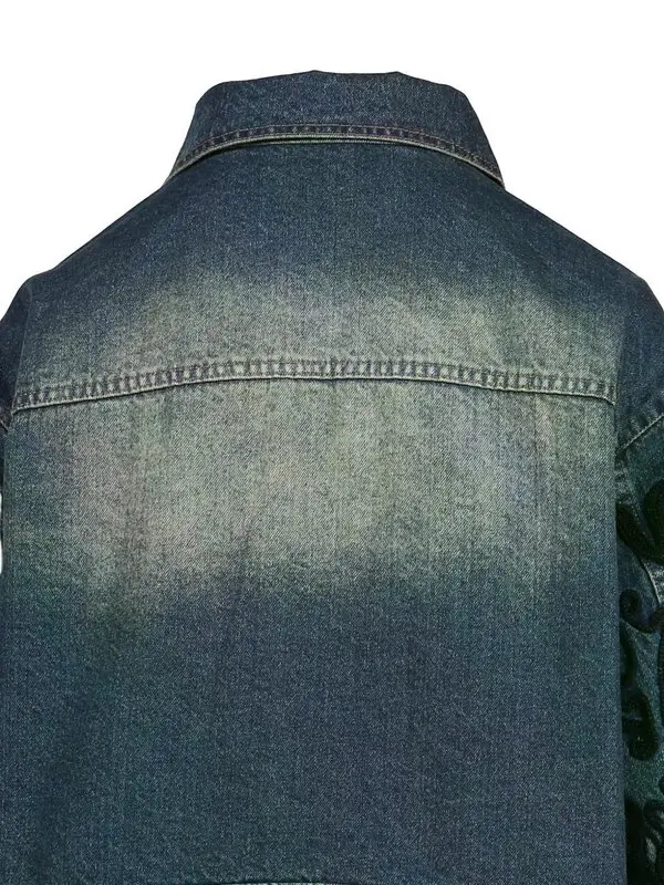 VIVAMUS Lace-embellished Denim Jacket