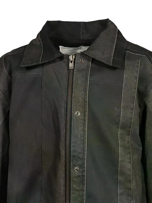 UNDER THE SIGN Dustborn Light Patchwork Waxed-effect Bomber Jacket