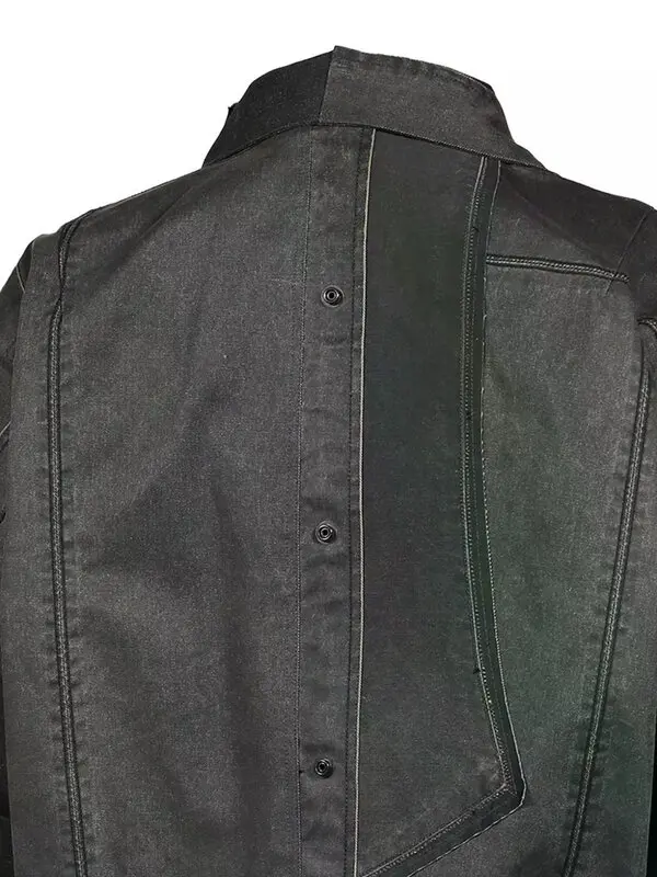 UNDER THE SIGN Dustborn Light Patchwork Waxed-effect Bomber Jacket