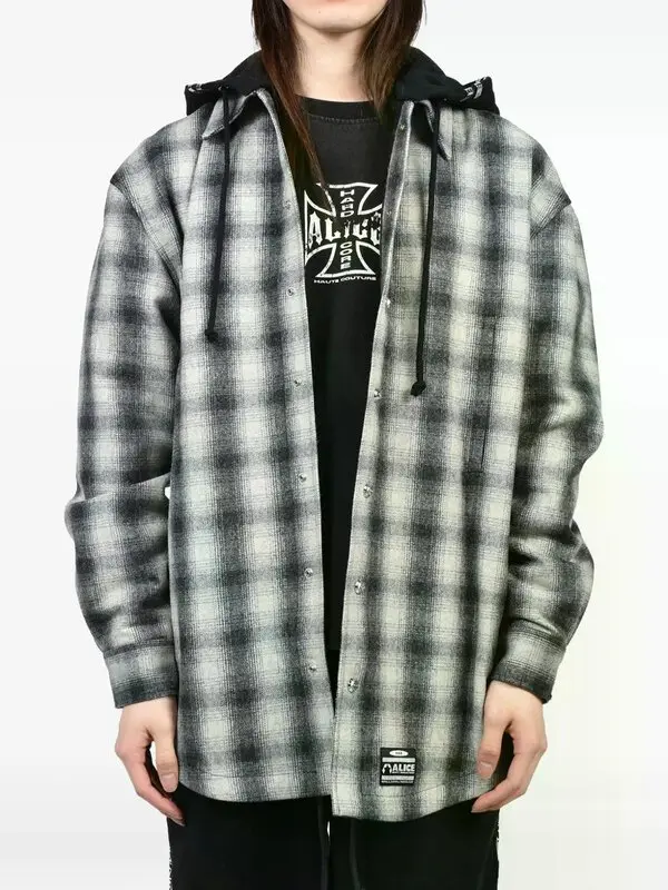 N.HOOLYWOOD Check Hooded Shirt