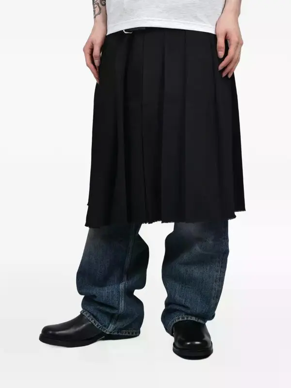 DOMENICO OREFICE A4 Pleated Cotton Midi Skirt - Black