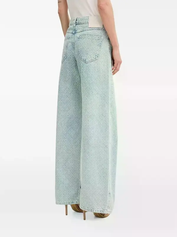 Sisley Distressed Wide-leg Jeans