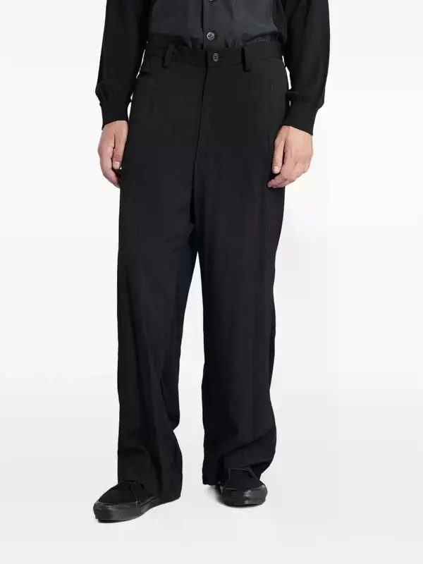 Undercover Logo-patch Wide-leg Trousers - Black