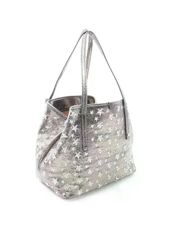 JIMMY CHOO 2000s Sasha Star-studded Tote Bag - Silver