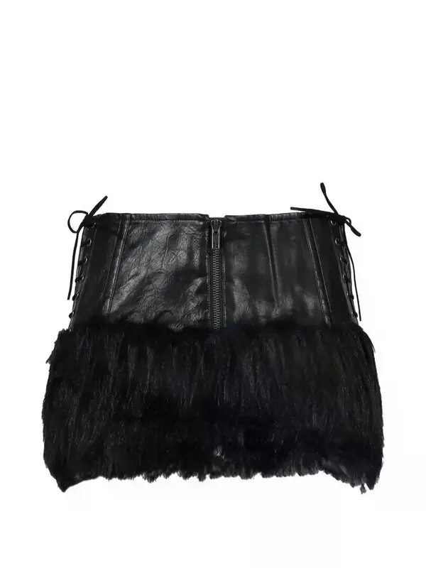 JADED LONDON Short Faux-fur Panelled Skirt - Black