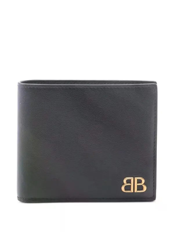 Balenciaga Monaco Square Fold Wallet - Black