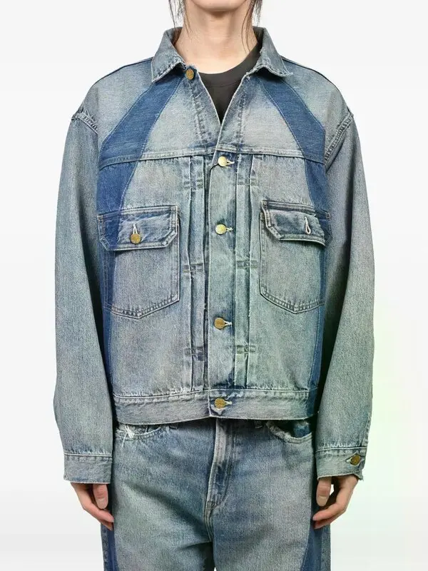 DEAR BORO 1985 Faded-effect Paneled Denim Jacket