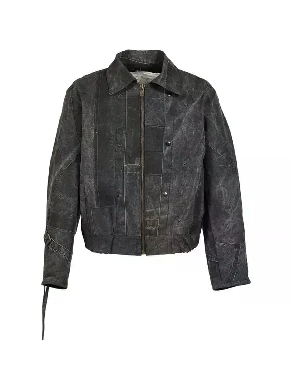 UNDER THE SIGN Patchwork Waxed-cotton Bomber Jacket
