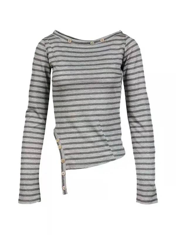 POST ARCHIVE FACTION Maho Off-shoulder Stripe Top