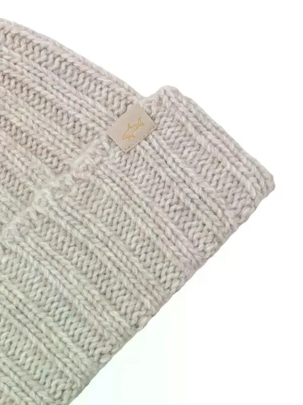 Paul & Shark Ribbed-knit Beanie Hat - Grey