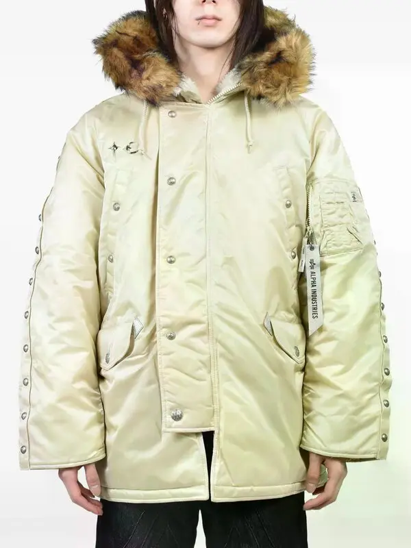 THUG CLUB Alpha Industries N-3b Rivet-embellished Padded Jacket