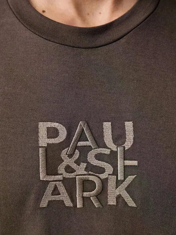 Paul & Shark Logo-embroidered T-shirt - Brown
