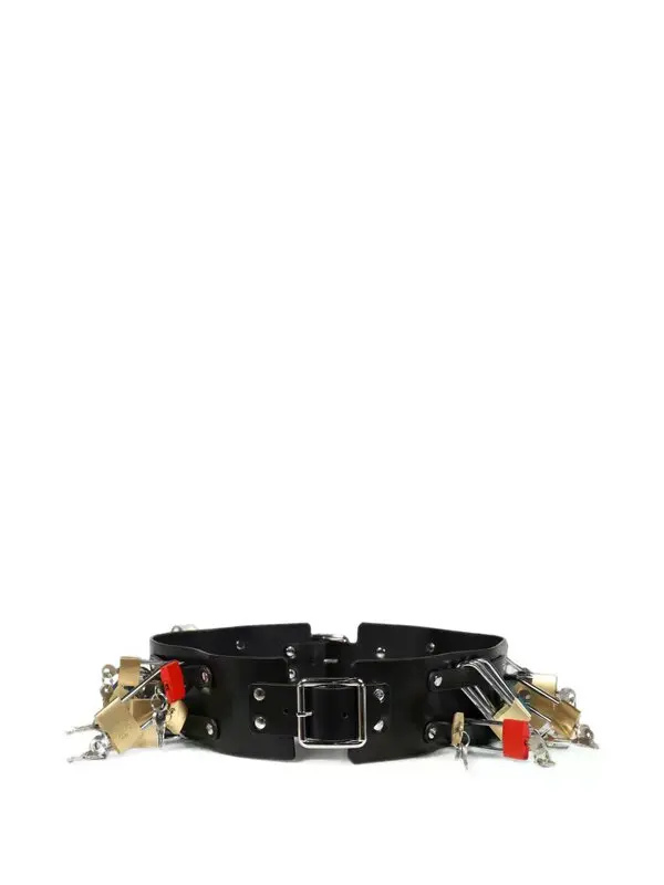 MARKING DISTANCE Pont Des Arts Padlock Leather Belt