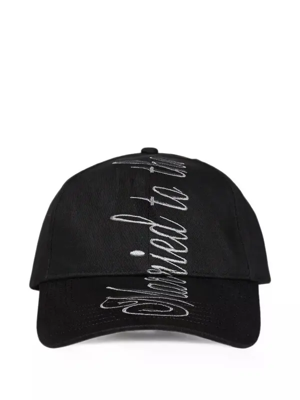 VAIN Embroidered Waxed-cotton Baseball Cap - Black